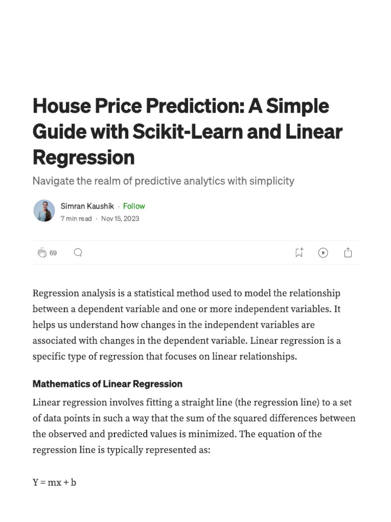 MBB House Price Prediction - A Simple Guide .. | PDF