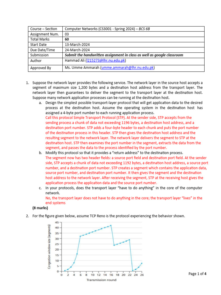 Assignment 3 Sol | PDF | Transmission Control Protocol | Port (Computer Networking)