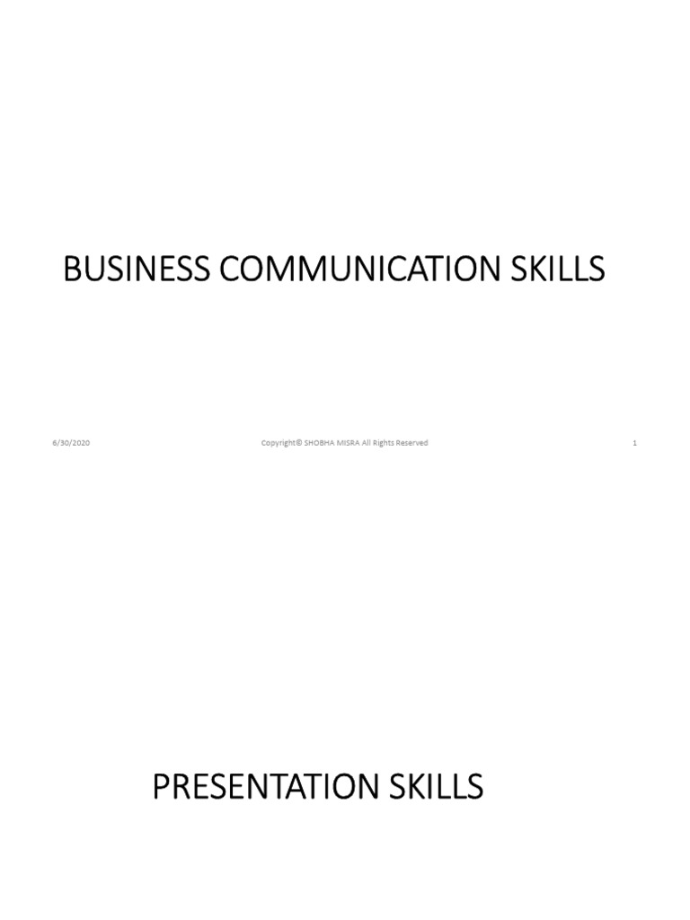 Presentation - Meetings - Verbal - Business Communication | PDF ...