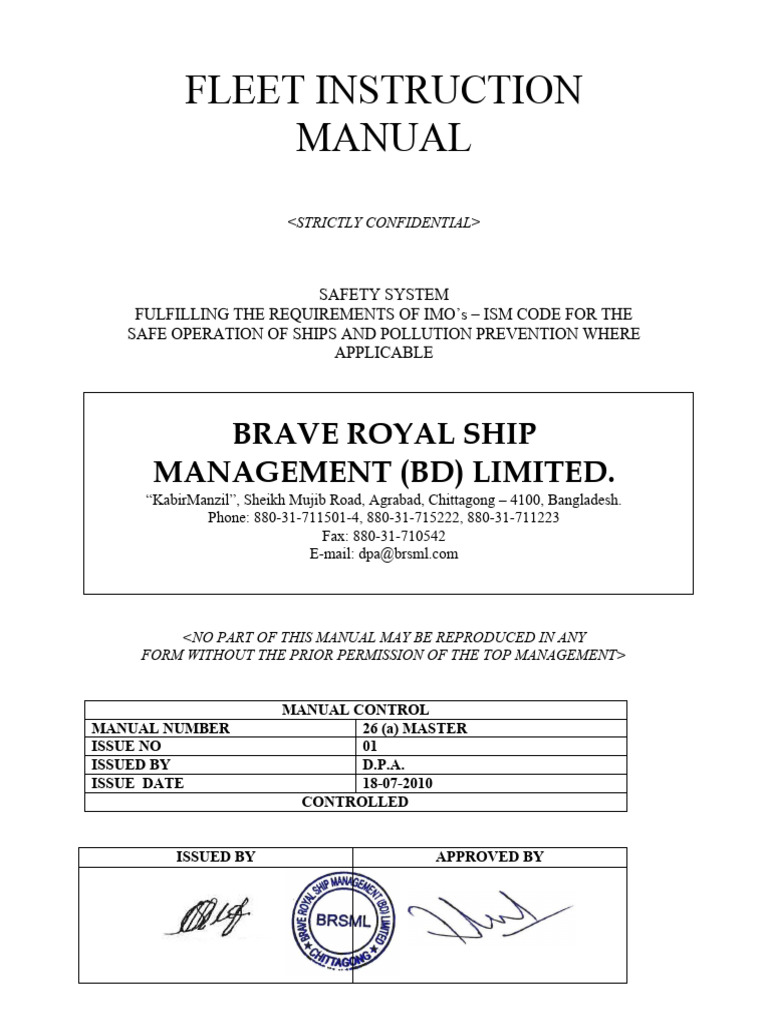03 Fleet Instruction Manual Update | PDF | Ships | Marine Salvage