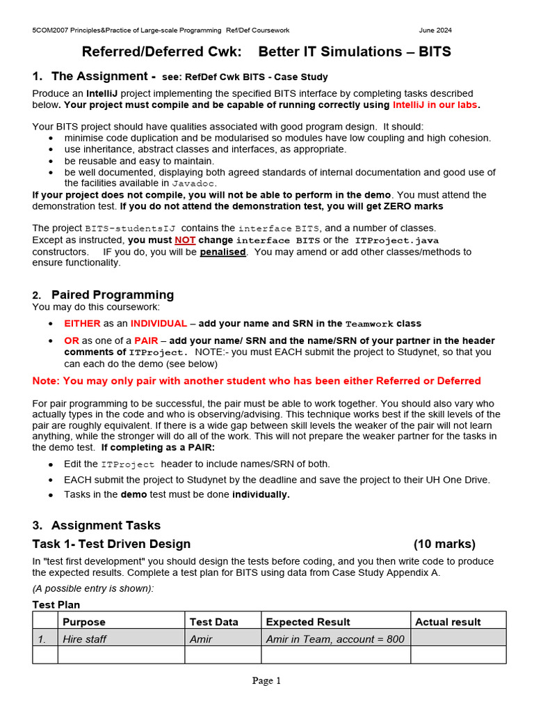 RefDefCwk Specification BITS 2024 | PDF | Method (Computer Programming ...