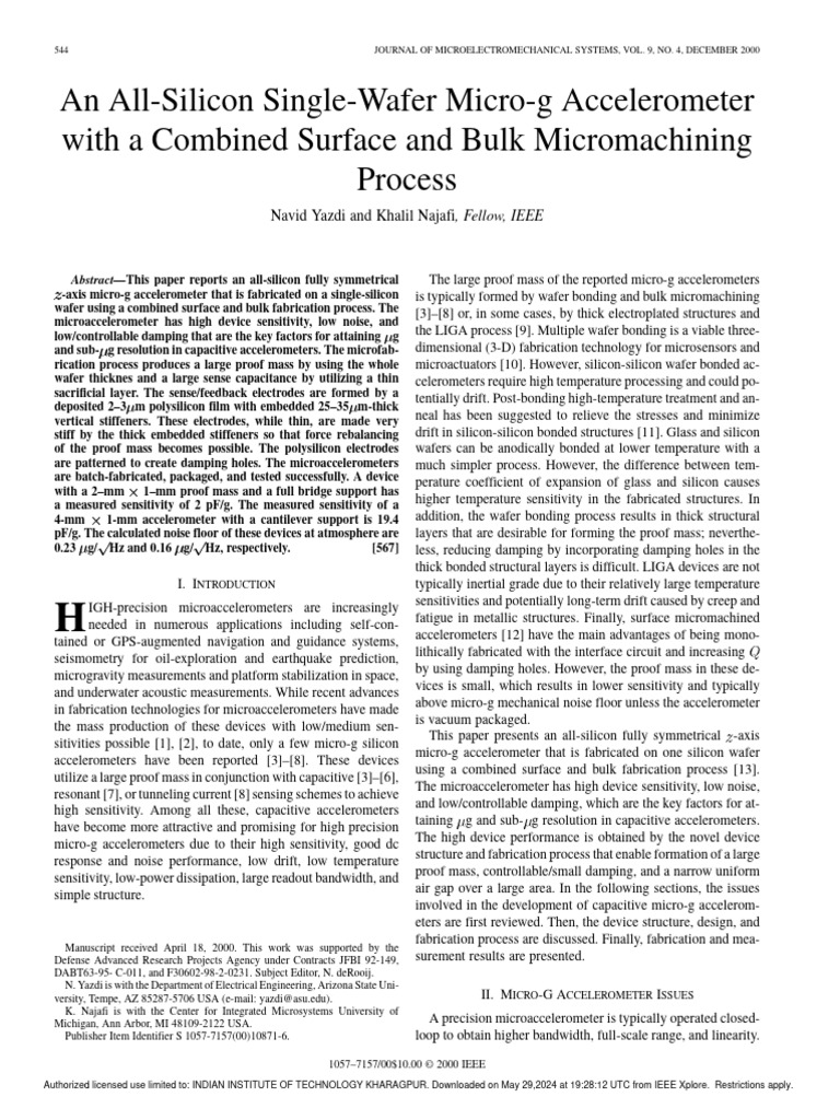 Paper 3 | PDF | Semiconductor Device Fabrication | Accelerometer