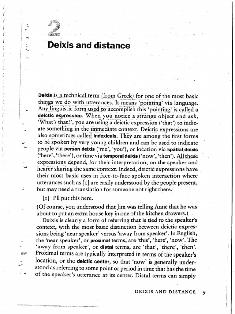 2 Deixis and distance | PDF