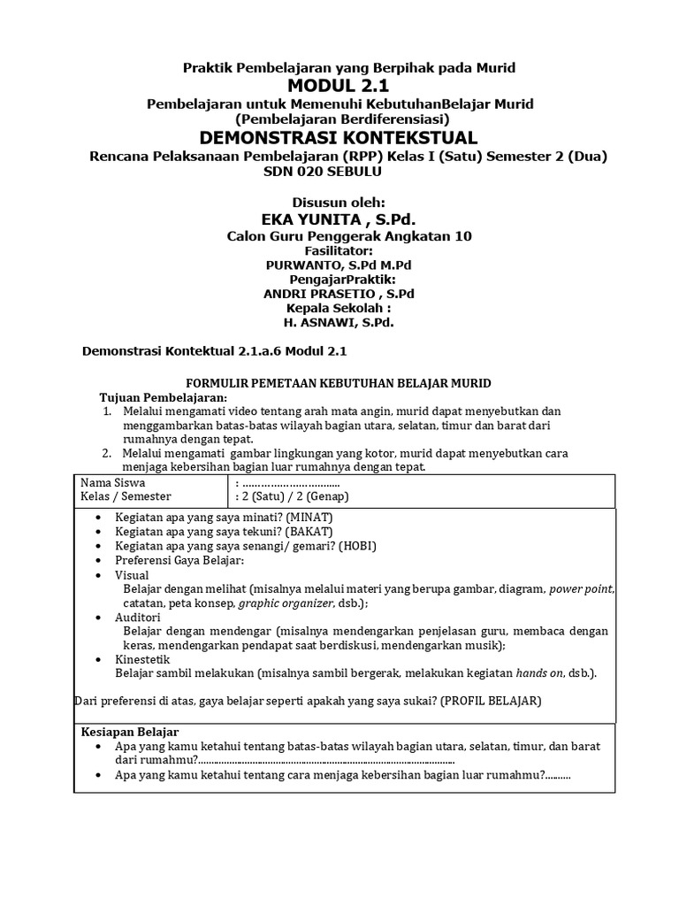 RPP Modul Ajar Berdiferensiasi | PDF