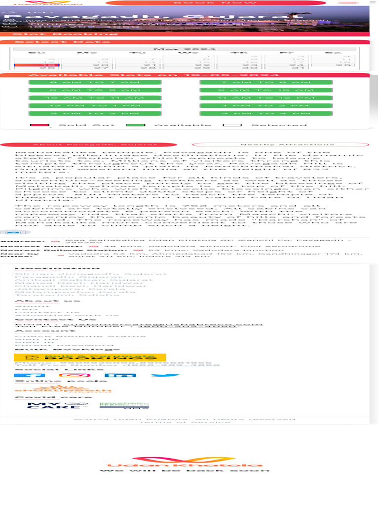 Pavagadh Ropeway, Pavagadh Ropeway Ticket Udan | PDF