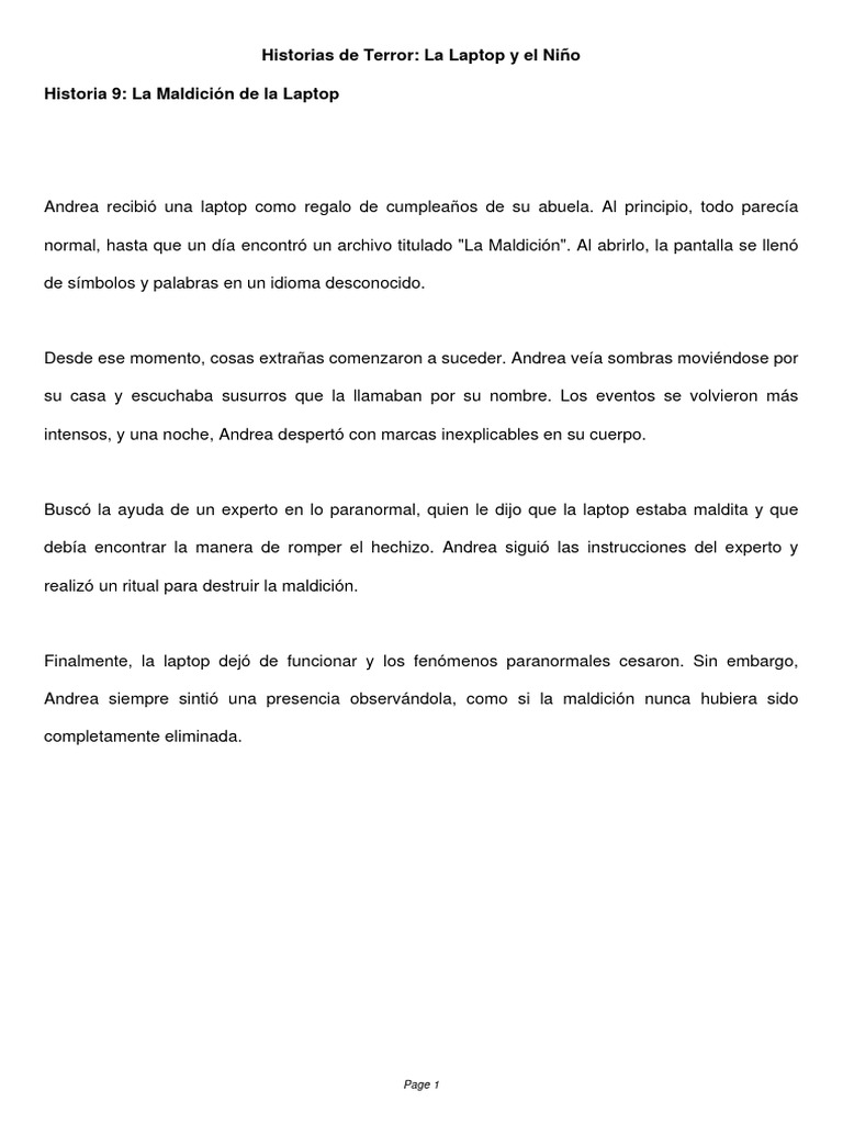 La Maldición de la Laptop: Terror Real | PDF