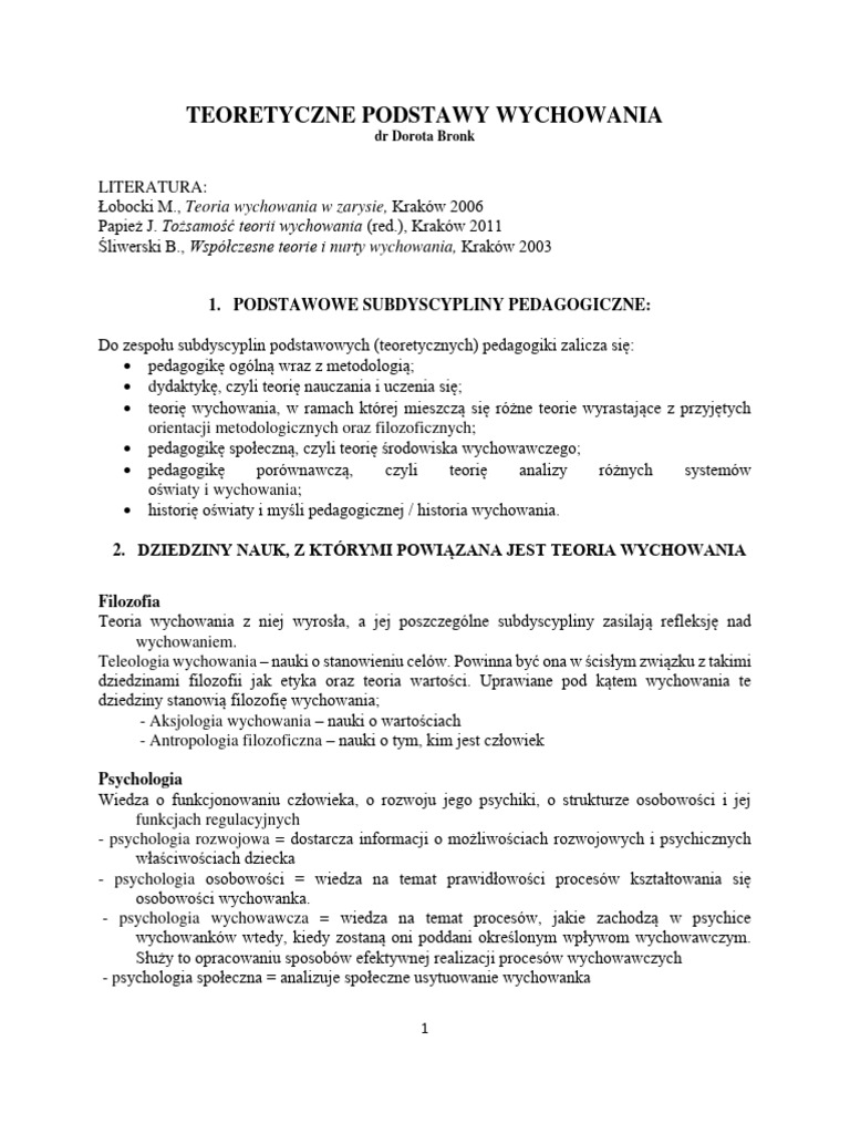 TEORIA-WYCHOWANIA-wyk - Ad - PDF Filename UTF-8''TEORIA-WYCHOWANIA-wykład | PDF