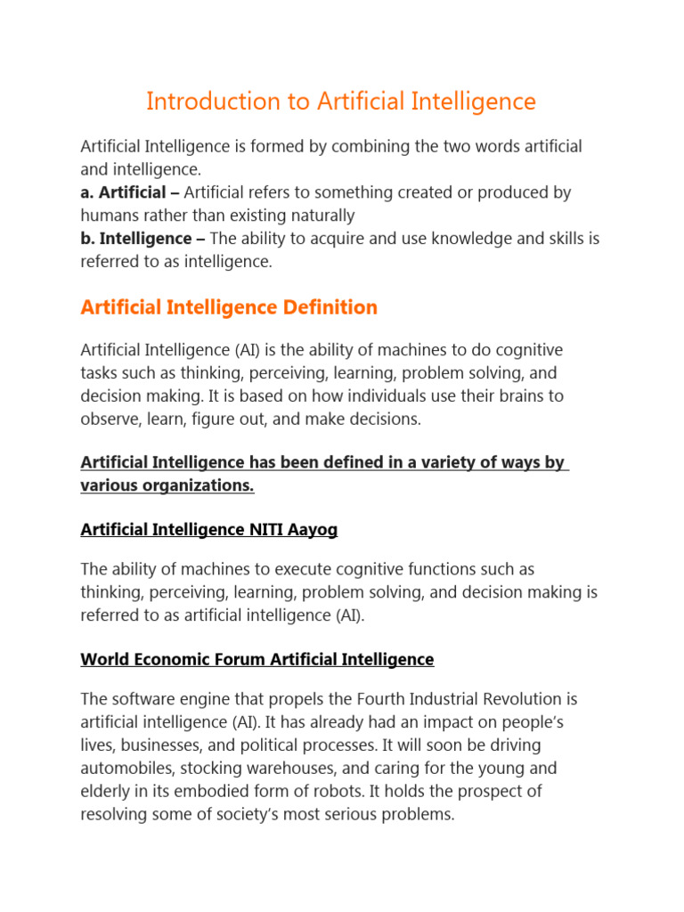 Introduction to Artificial Intelligence | PDF | Artificial Intelligence ...