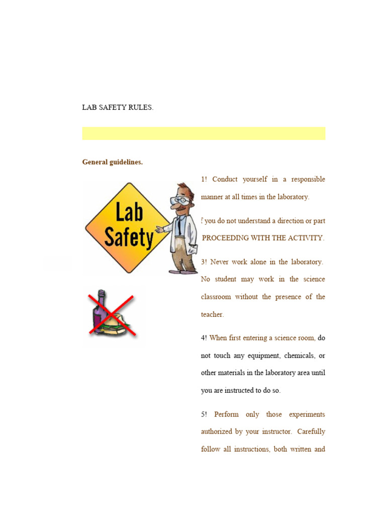 Lab and Safety Rules and The Microscope | Download Free PDF | Optics ...