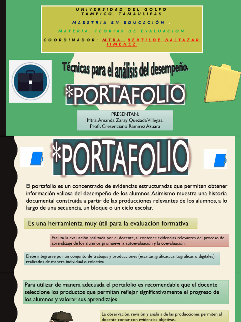 Portafolio de Evidencias en Educación | PDF | Evaluación | Cognición
