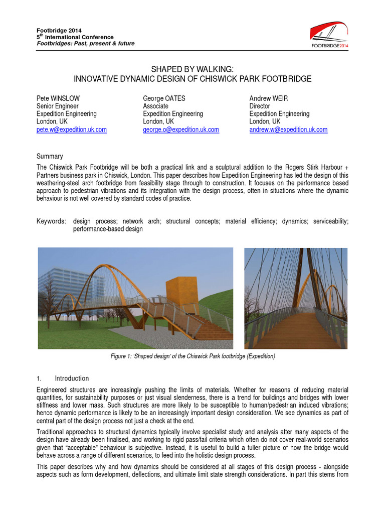 Innovative Dynamic Design of Chiswick Park Footbridge | PDF | Bridge | Design