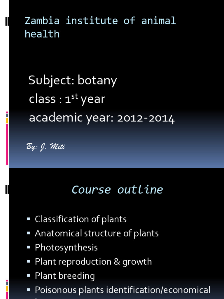 Botany-Lesson 1 (1) | PDF | Plant Reproduction | Plant Stem