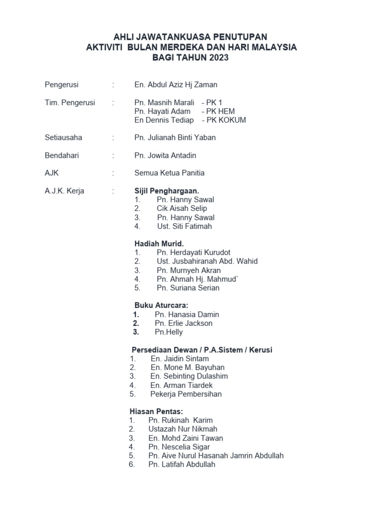 Ajk Penutupan Program Merdeka 2022-1 | PDF