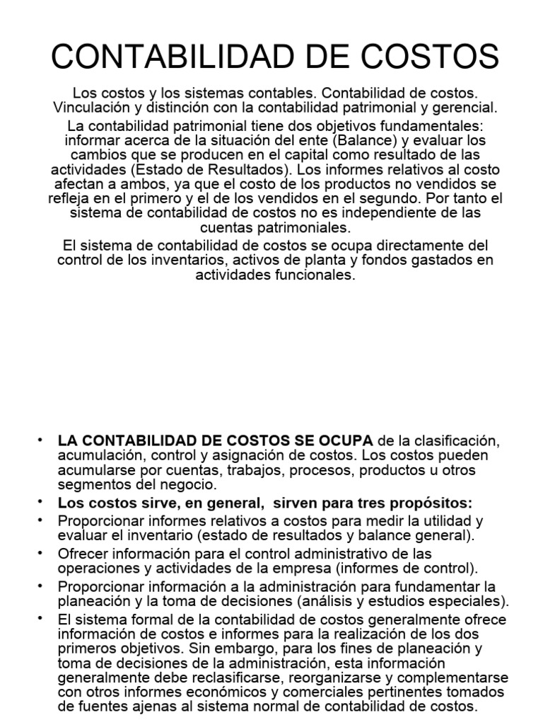 Contabilidad de Costos Modulo 1 | PDF | Costo | Contabilidad
