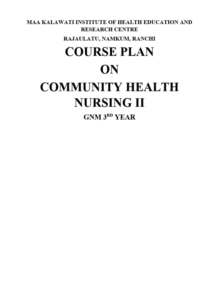 Course Plan CHN 3RD Yr | PDF | Public Services | Health Care
