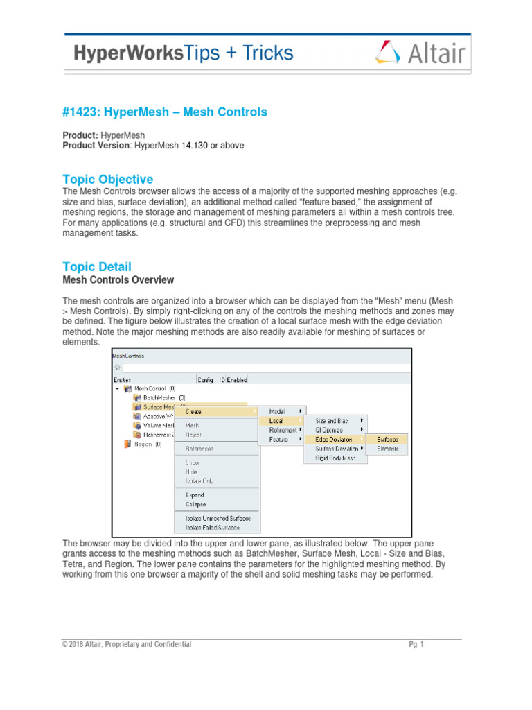 T T 1423 Altair HyperMesh Mesh Controls New Template | PDF ... T T 1423 Altair HyperMesh Mesh Controls New Template | PDF ...