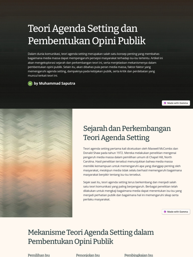 Teori-Agenda-Setting-dan-Pembentukan-Opini-Publik Putra | PDF