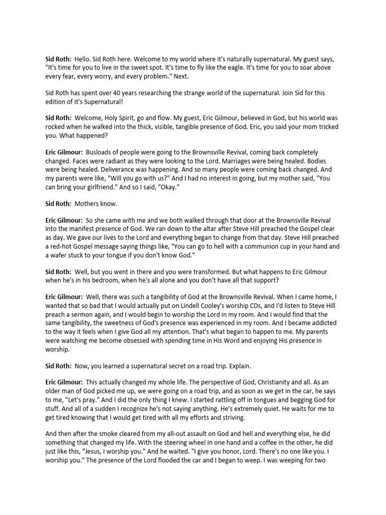 Eric Gilmour's Journey to Divine Presence | PDF | Jesus | God