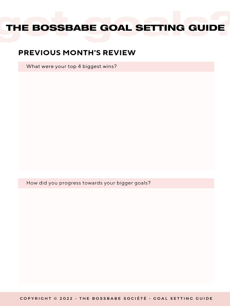 Goal Setting Guide Fillable | PDF | Career & Growth