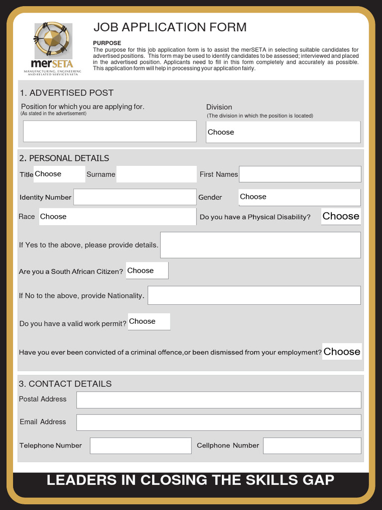 merSETA Job-Application-Form nr010425 | PDF