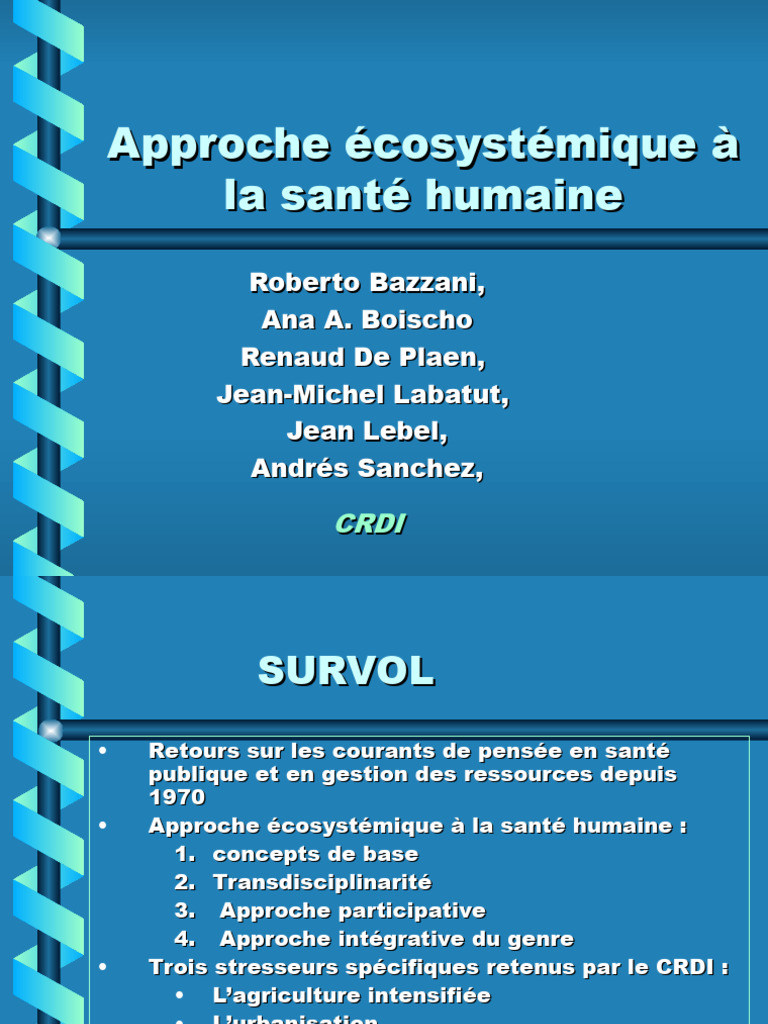 Approche Ecosystemique A La Sante Humaine JM Labatut | PDF ...