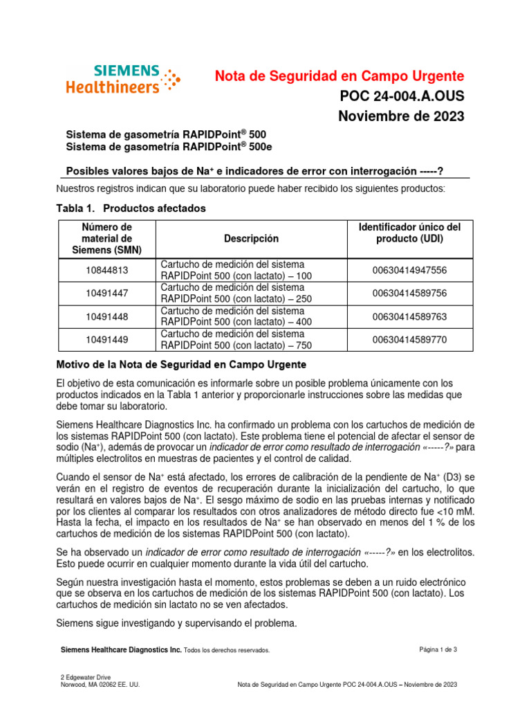 Nota de aviso de la empresa | Descargar gratis PDF | Medición