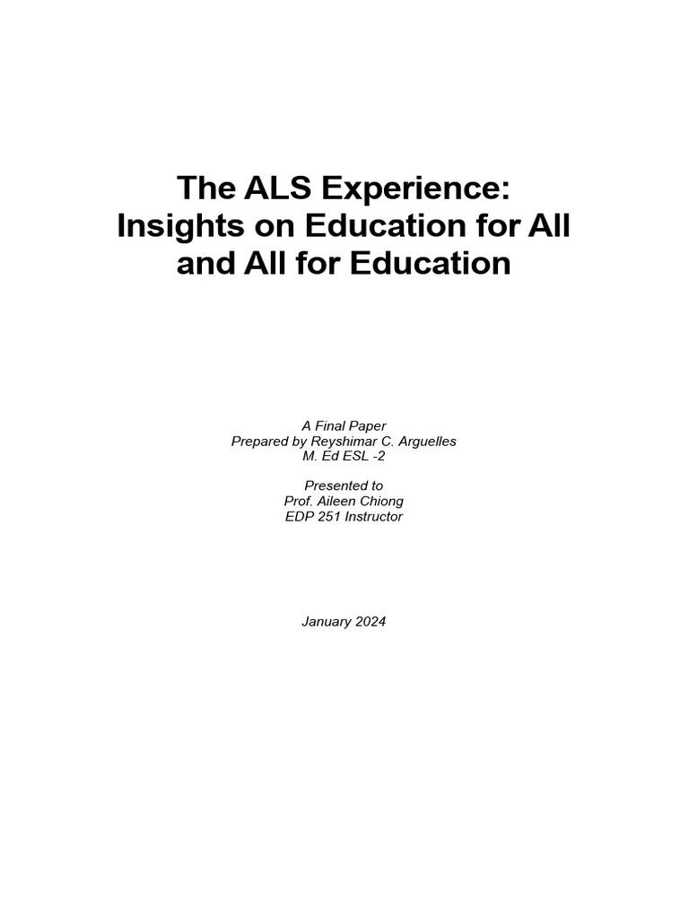 Arguelles - FINAL PAPER For EDP 251 | PDF | Learning | Teachers