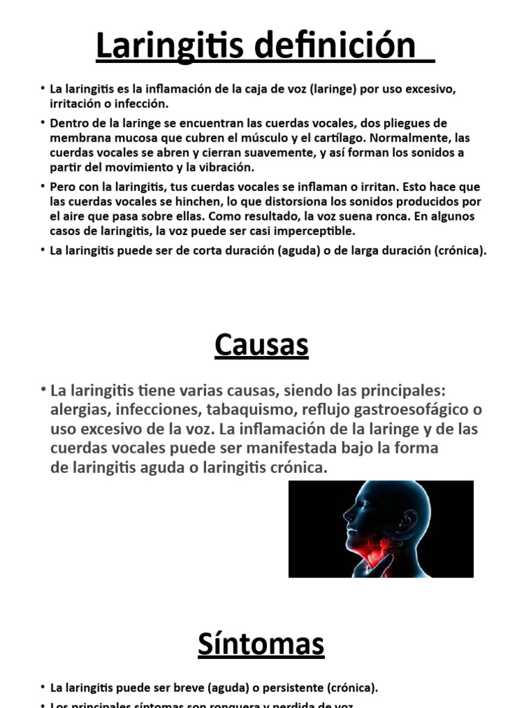 Laringitis: Causas y Síntomas | PDF | Tos | Epidemiología