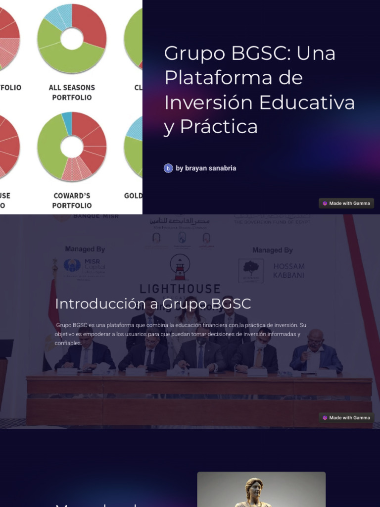 Grupo BGSC Una Plataforma de Inversion Educativa y Practica | PDF ...