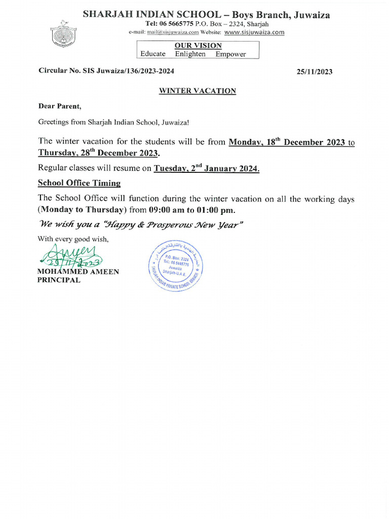 Winter Vacation | PDF