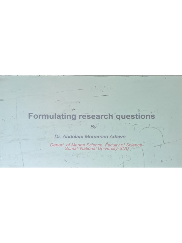 Formulating Research Questions | PDF