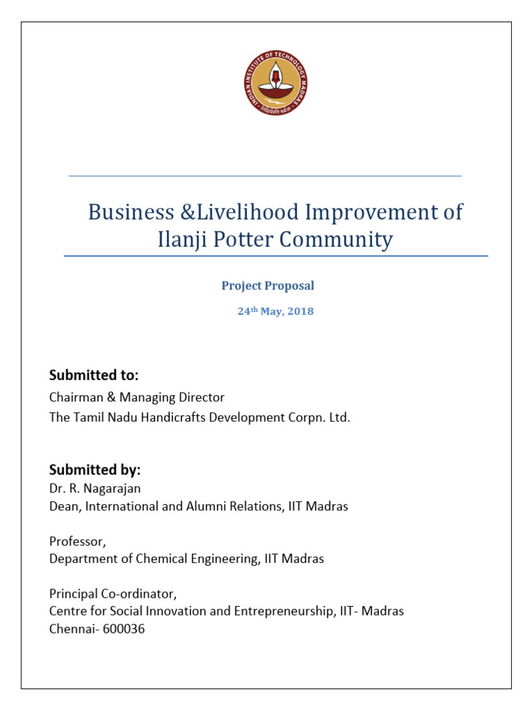 Livelihood Improvement Project Terracota Ilanji - CSIE IIT MADRAS | PDF ...
