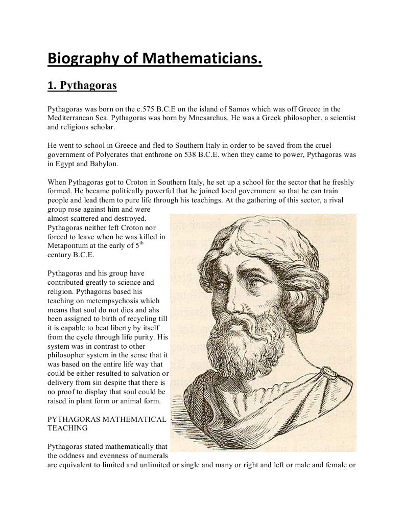 Biography of Mathematicians | PDF