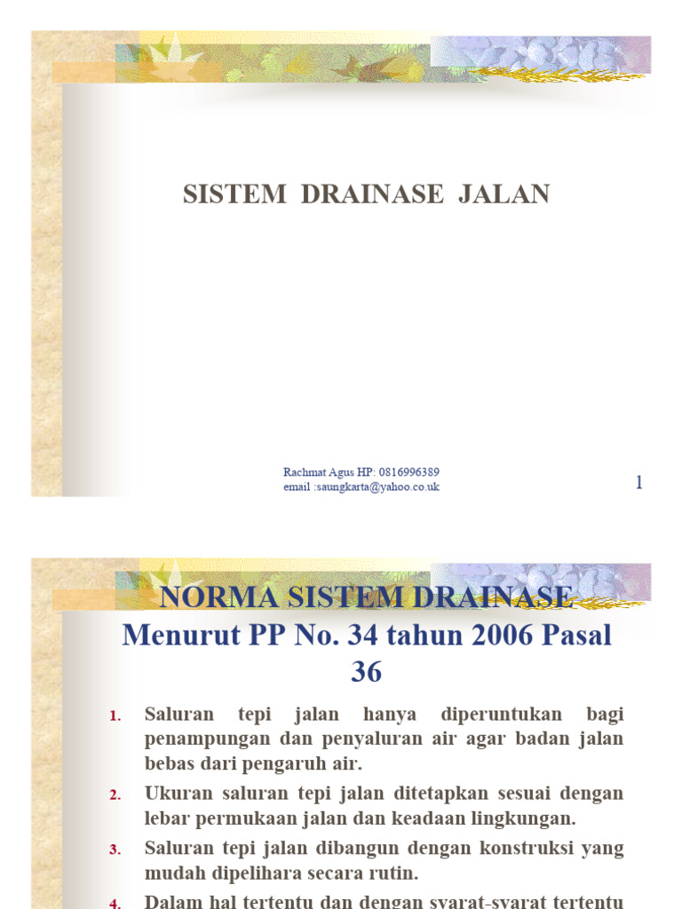Sistem Drainase Jalan | PDF | Griya & Taman