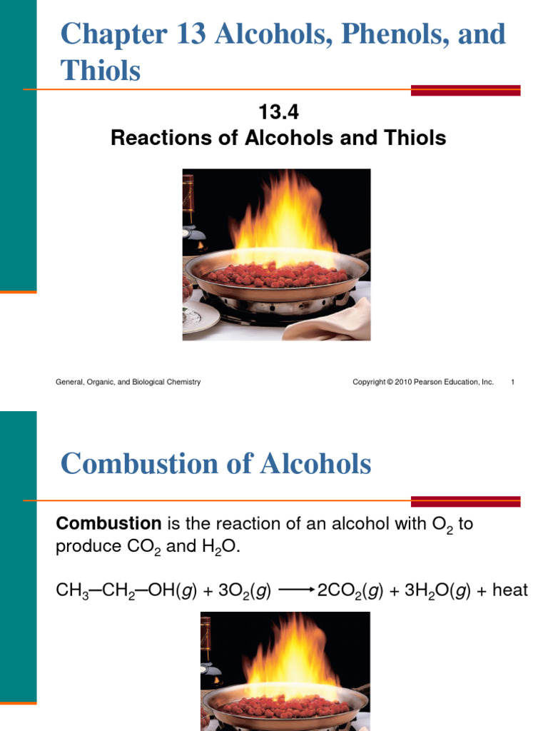 Reactions of Alcohols and Thiols | PDF | Ethanol | Aldehyde