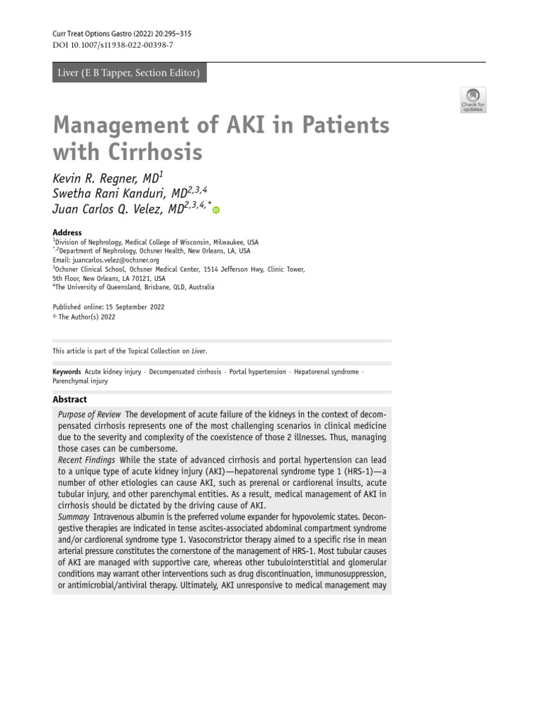 AKI Cirrosis | PDF | Cirrhosis | Hypertension