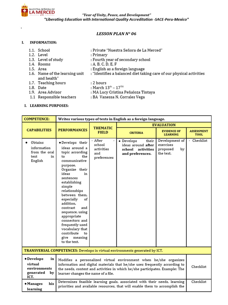 I TERM_LESSON PLAN _06 UNIT 01_5TH GRADE_CORRALES | Download Free PDF | Educational Technology ...