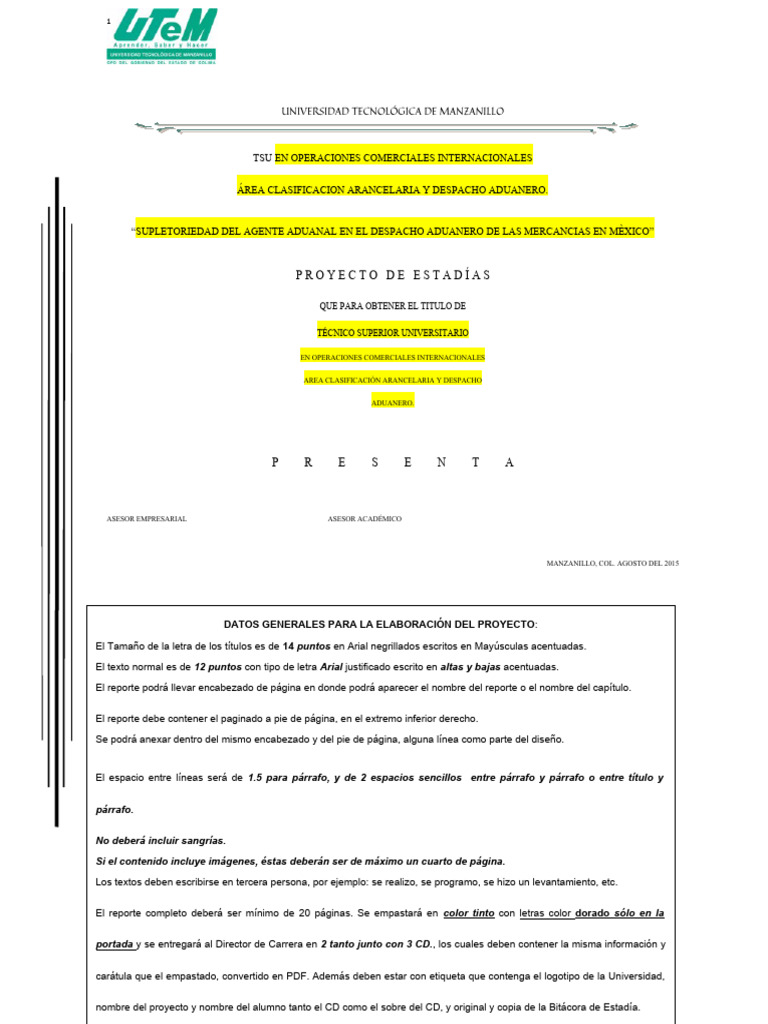 GUIA-DEL-REPORTE-DE-ESTADIAS-TSU | PDF | Business