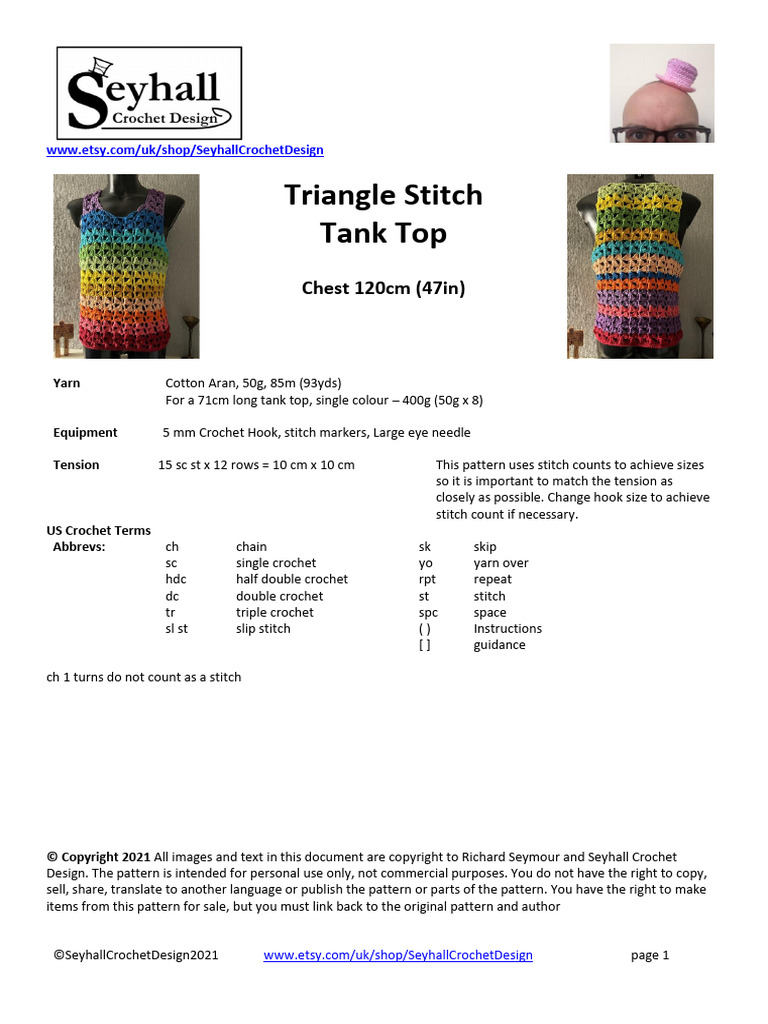 Triangle Stitch Tank Top | PDF | Crochet | Textiles
