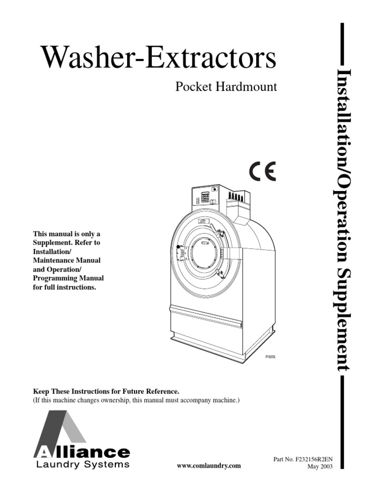 Washer-Extractors: Pocket Hardmount | PDF | Washing Machine