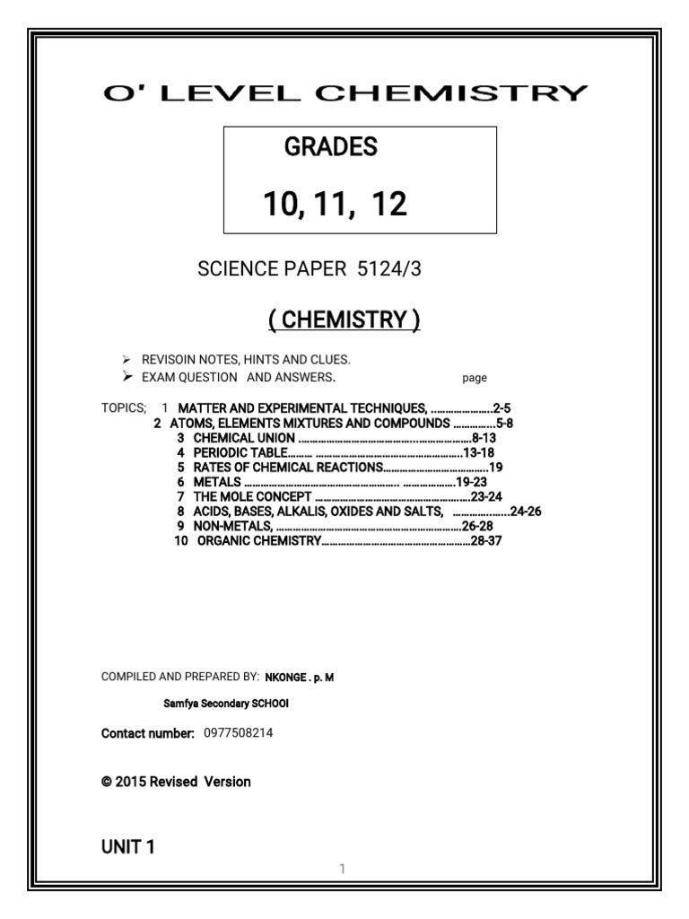 CHEMISTRY 2015 PAMPHLET LATEST (Repaired) | Download Free PDF ...