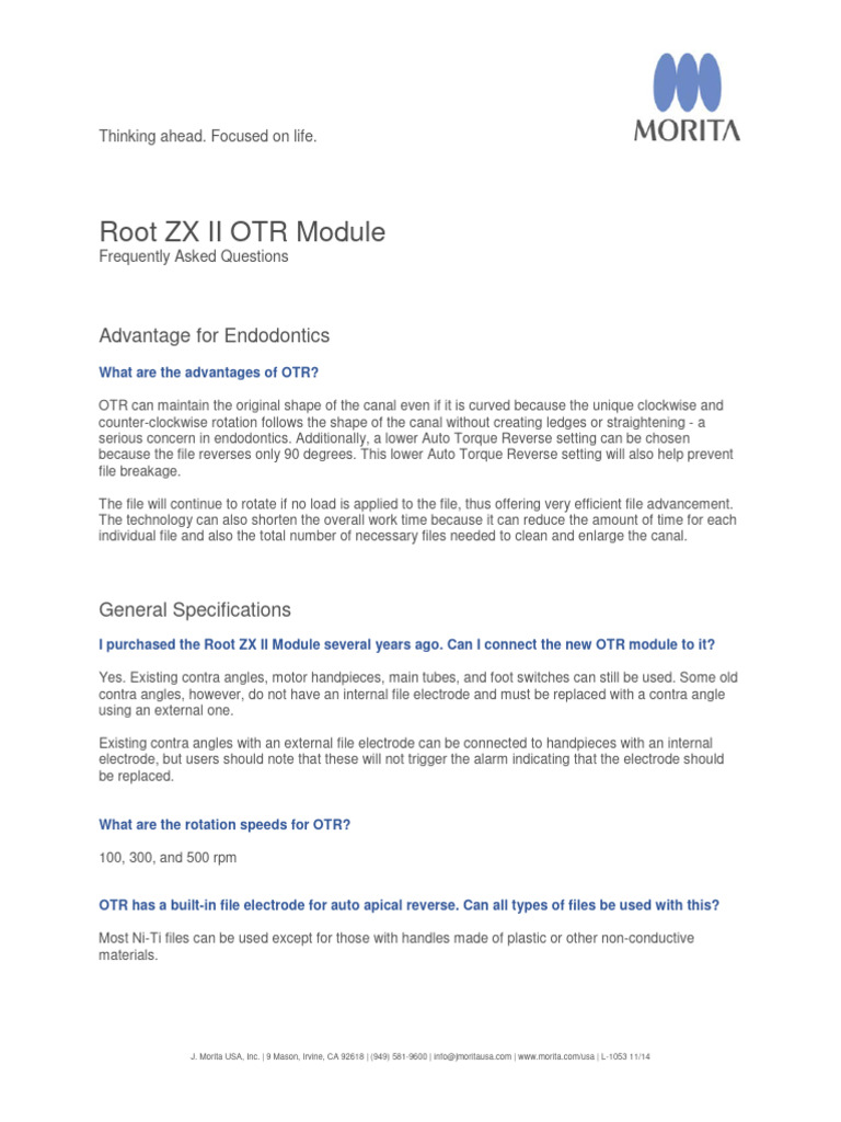 Root ZX II OTR Module OTR FAQ V6 L-1053 12.14 | PDF | Switch | Torque
