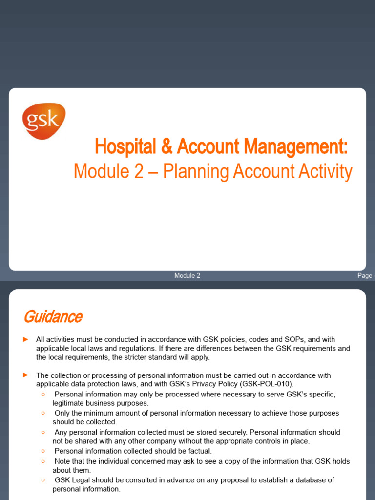 Hospital & Account Management Module 2 - Planning Account Activities ...