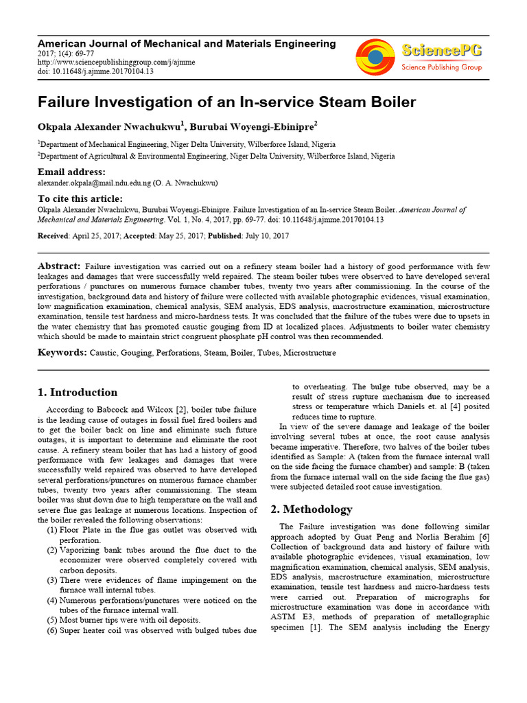 Failure Investigation of An in Service S | PDF | Corrosion | Chemical ...