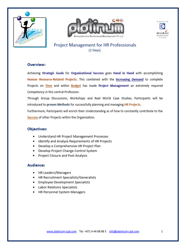 HR Project Management Training | PDF | Project Management | Business