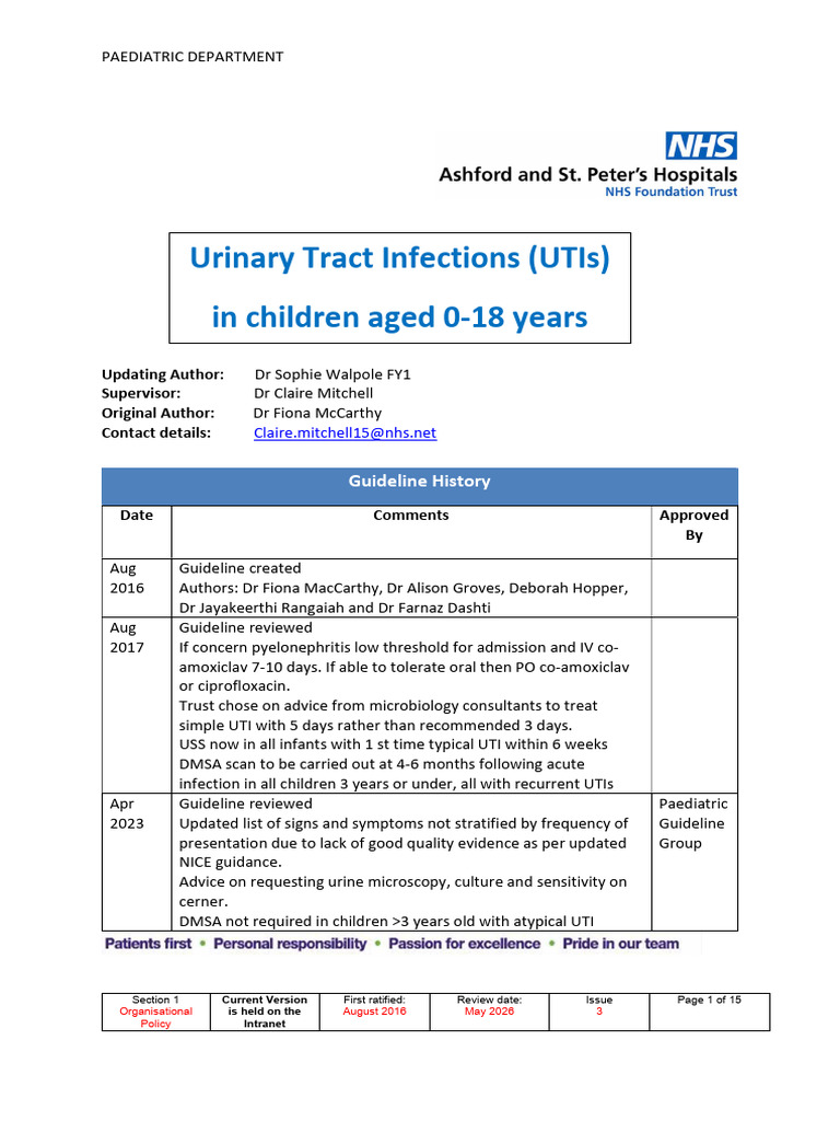 Urinary Tract Infections Apr 2023 | PDF | Urinary Tract Infection ...
