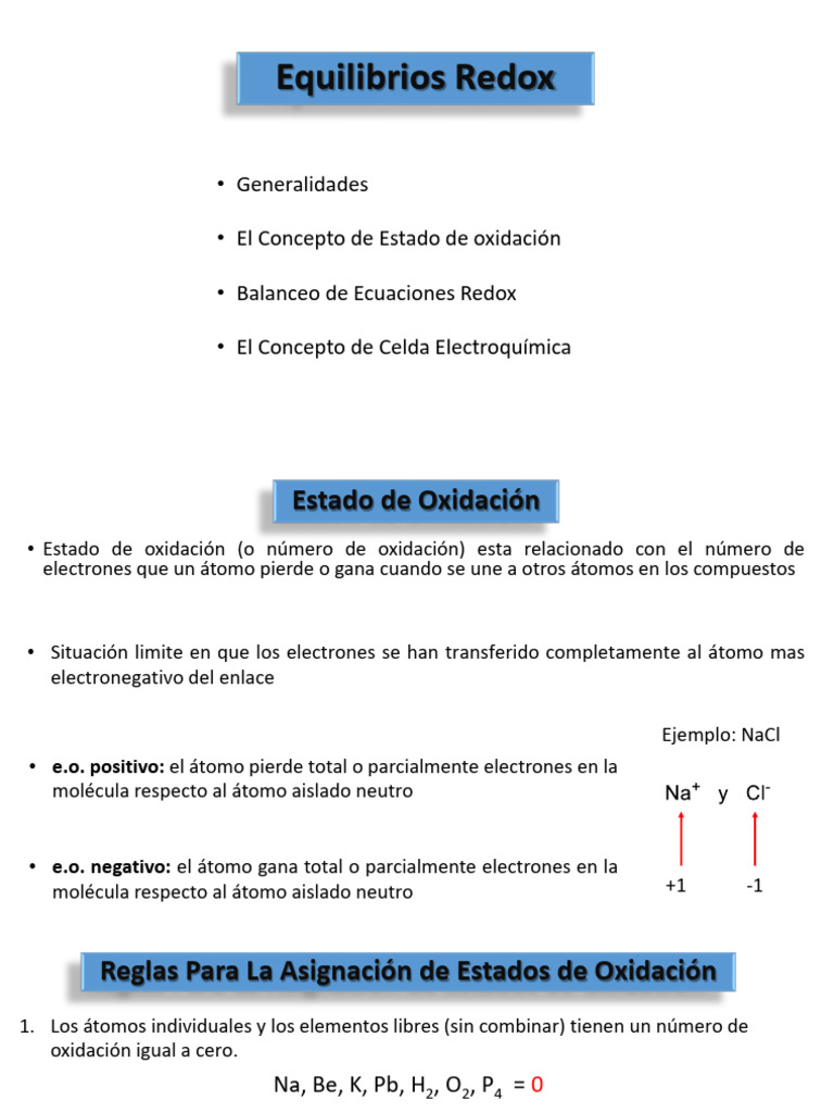 Qim100e Redox Clase 1 Pdf Redox Fenómenos Científicos