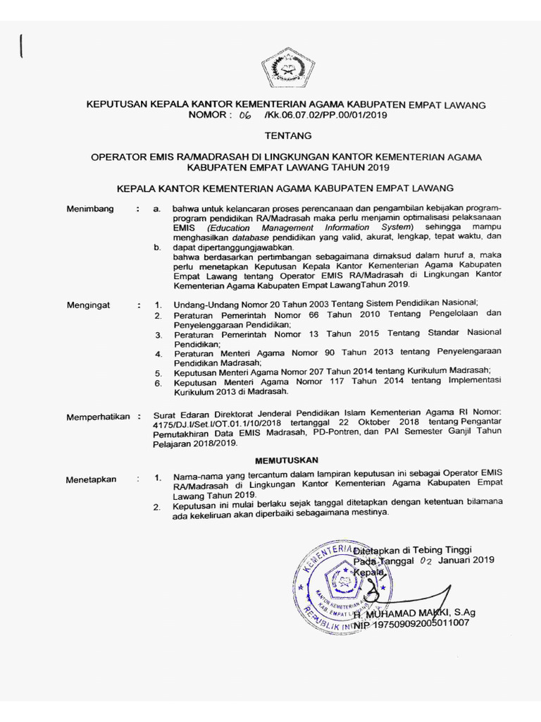 SK Operator Emis 4L 2019 | PDF