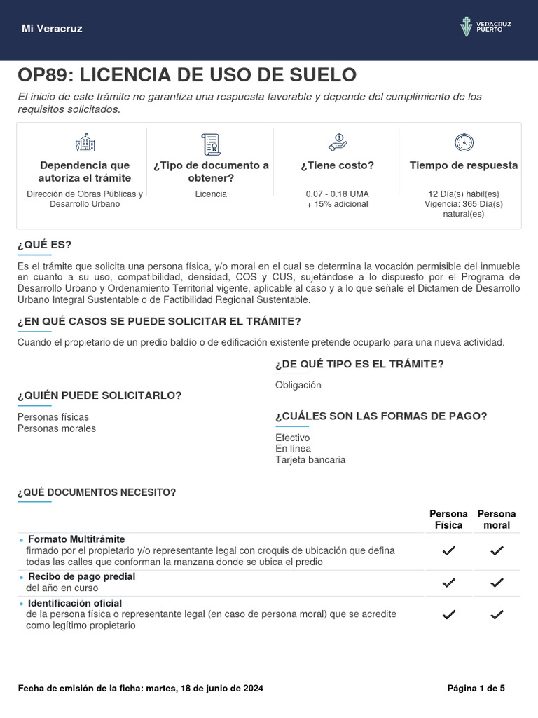 Licencia de Uso de Suelo | PDF