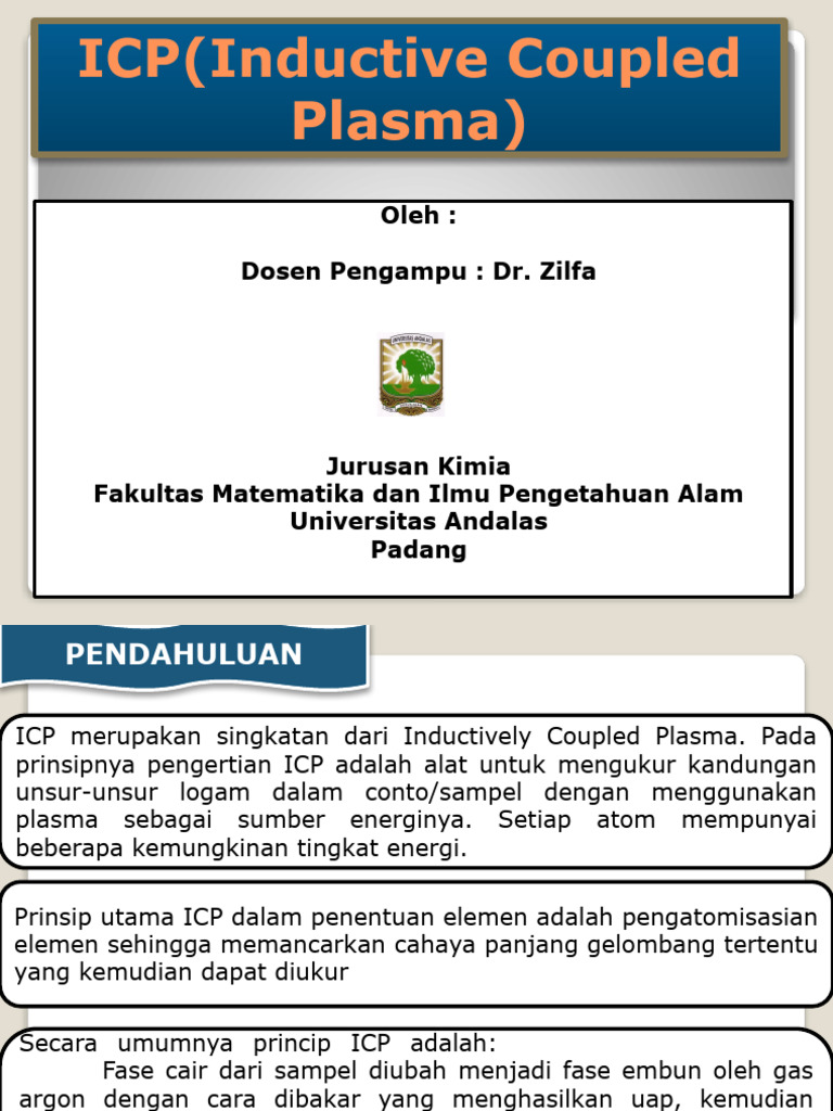ICP (Inductive Coupled Plasma) | PDF